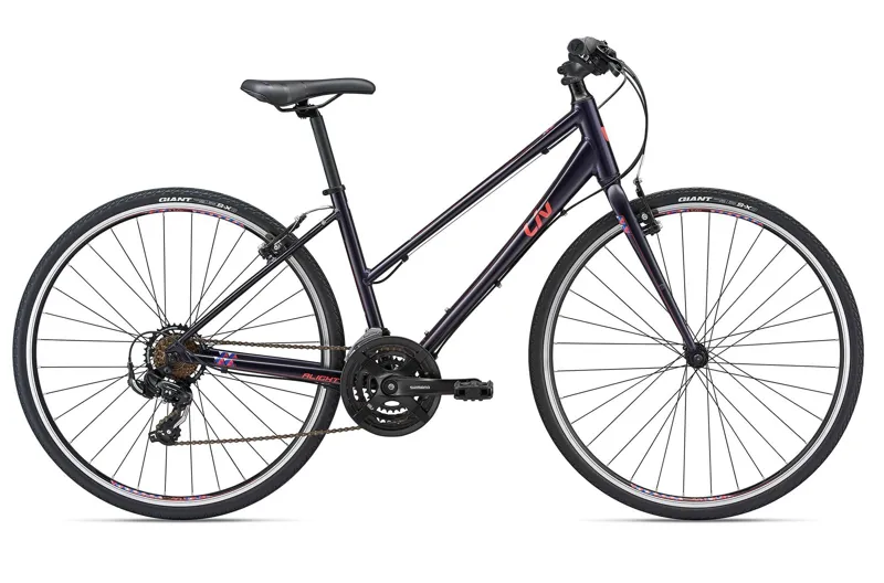 Liv Alight 3 Womens 2018 Hybrid Bike - Dark Purple/Coral