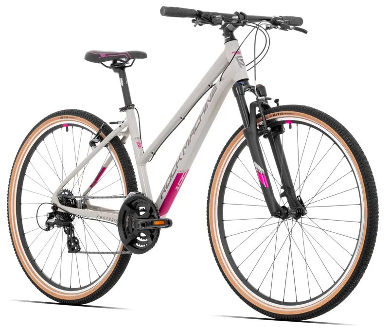 Rock Machine Crossride 100 Women's Hybrid Bike - Grey/Pink