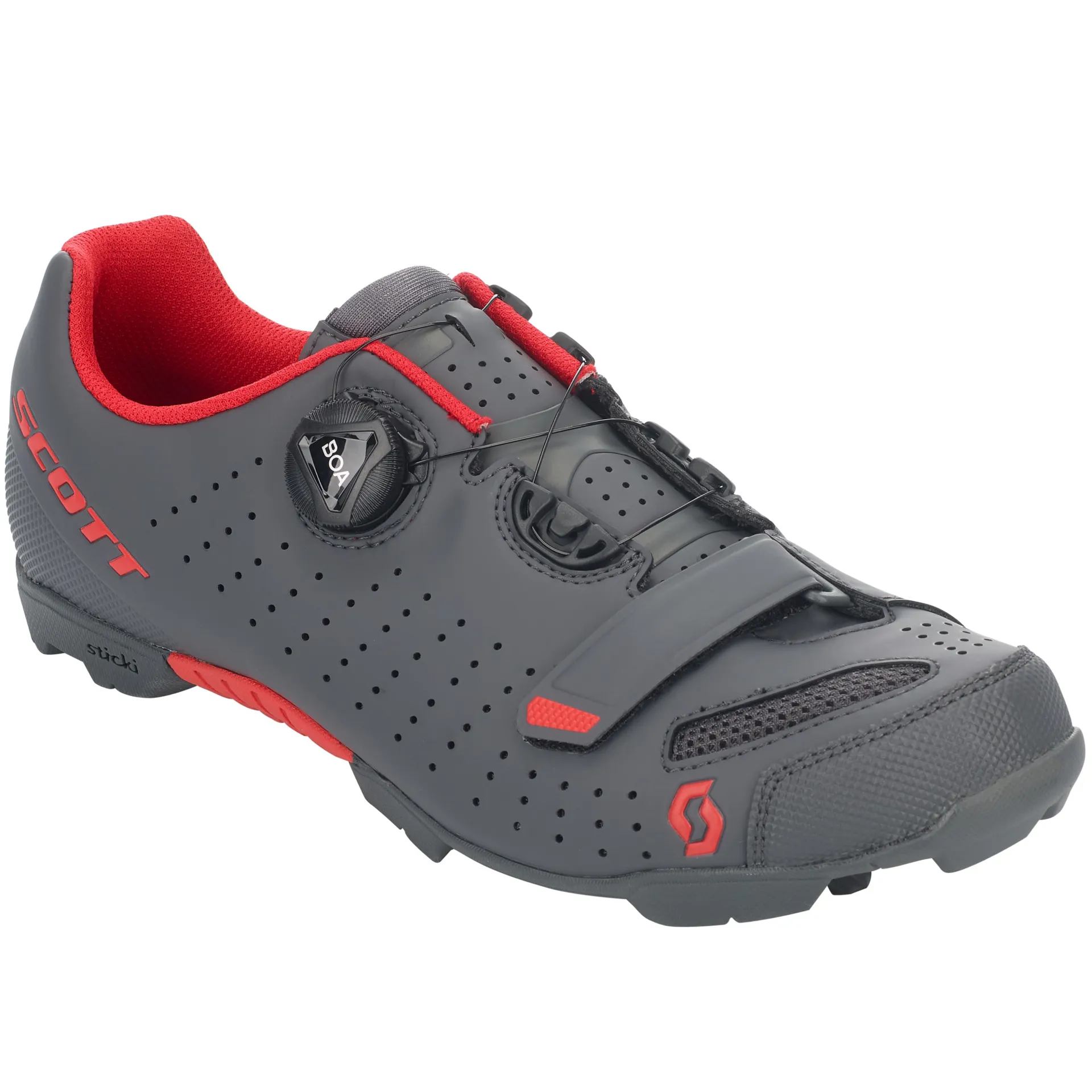 Scott Comp Boa MTB Shoes - Matt Dark Grey/Red
