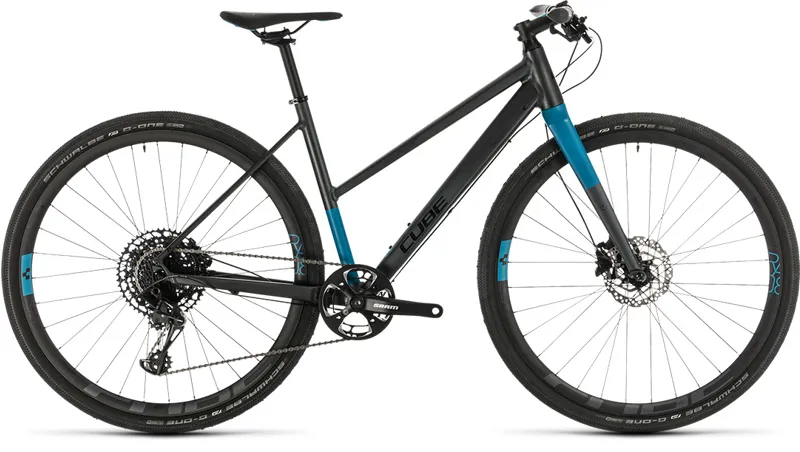 Cube SL Road Pro Trapeze Womens 2020 Flat Bar Road Bike - Iridium/Blue