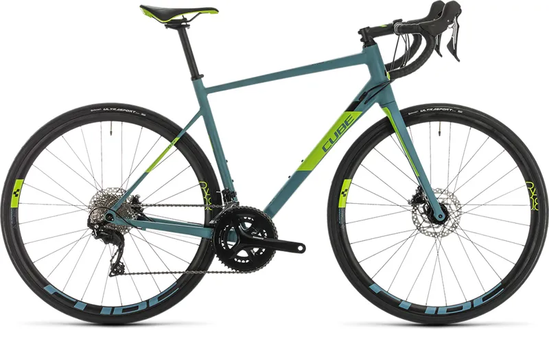 Cube Attain SL 2020 Road Bike Bluegrey Green