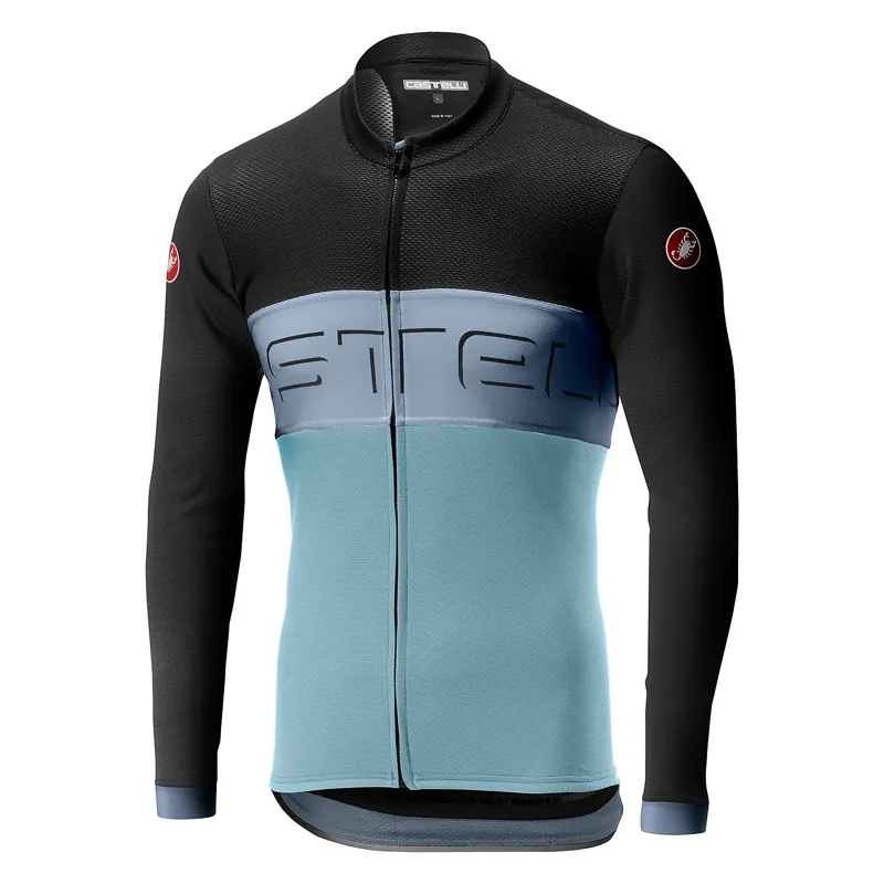 Castelli Prologo VI FZ Long Sleeve Jersey - Grey/Vortex/Winter Sky