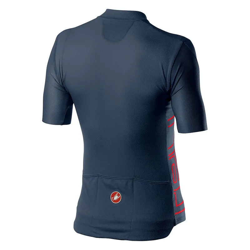Castelli Entrata V Short Sleeve Jersey - Dark Infinity Blue
