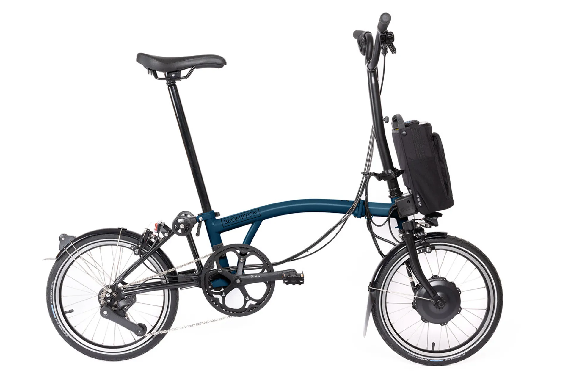Brompton H4L C-Line 2024 Electric Folding Bike - Extended.Post - Ocean Blue