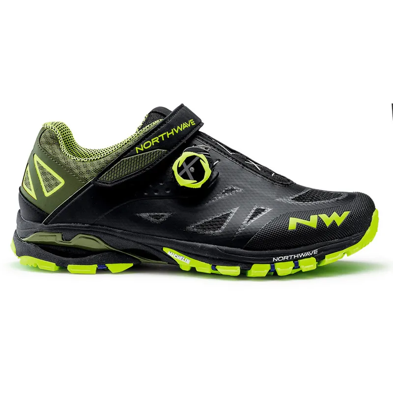 Northwave Spider Plus 2 MTB Shoes - Black/Yellow Fluo