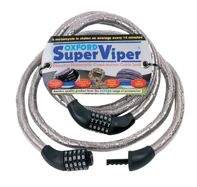 Oxford Super Viper Combination Cable Lock - 22mm x 1000mm