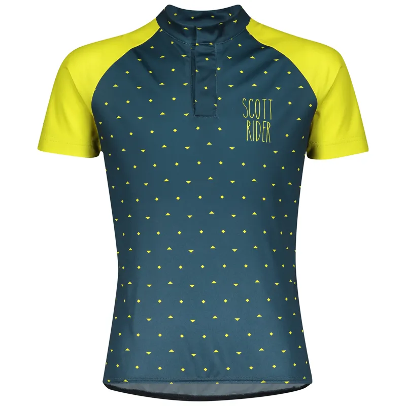 Scott RC Team Short Sleeve Junior Jersey - Nightfall Blue/Yellow