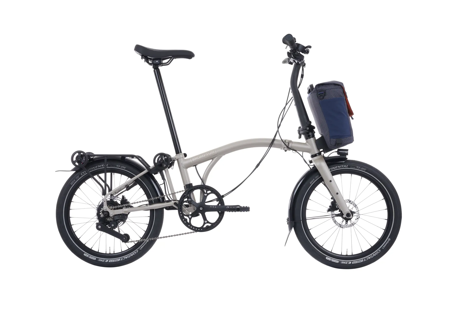 Brompton G Line Electric 4-Speed Folding Bike - Traildust White