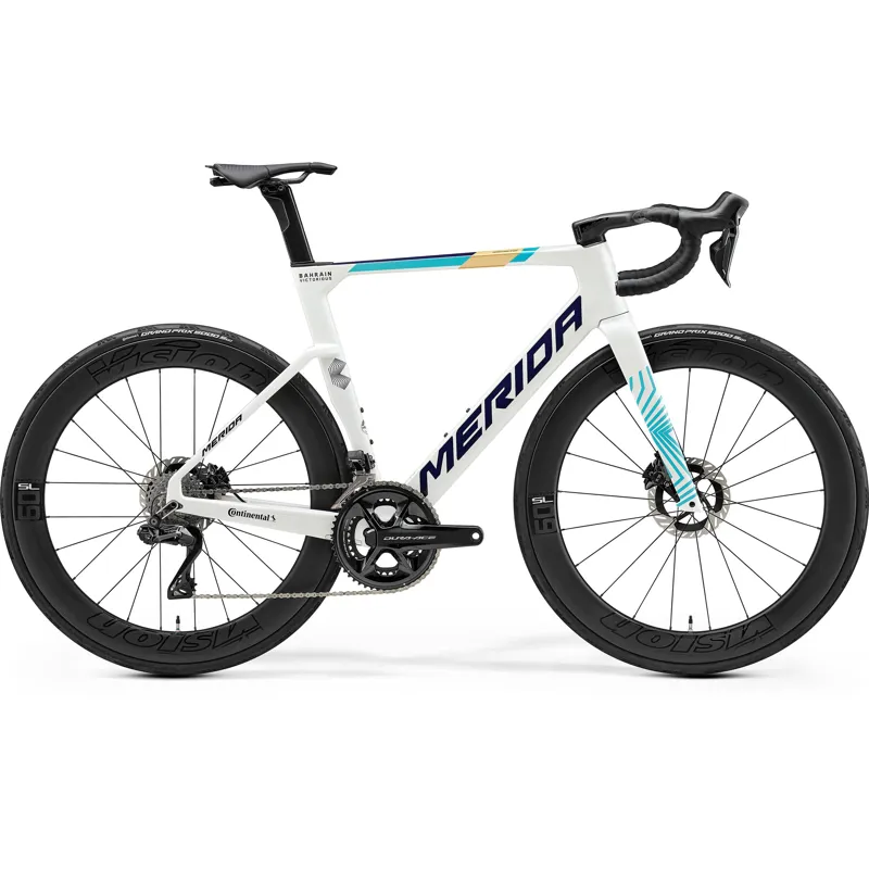 Merida Reacto Team 2025 Carbon Aero Road Bike - Pearl/Blue