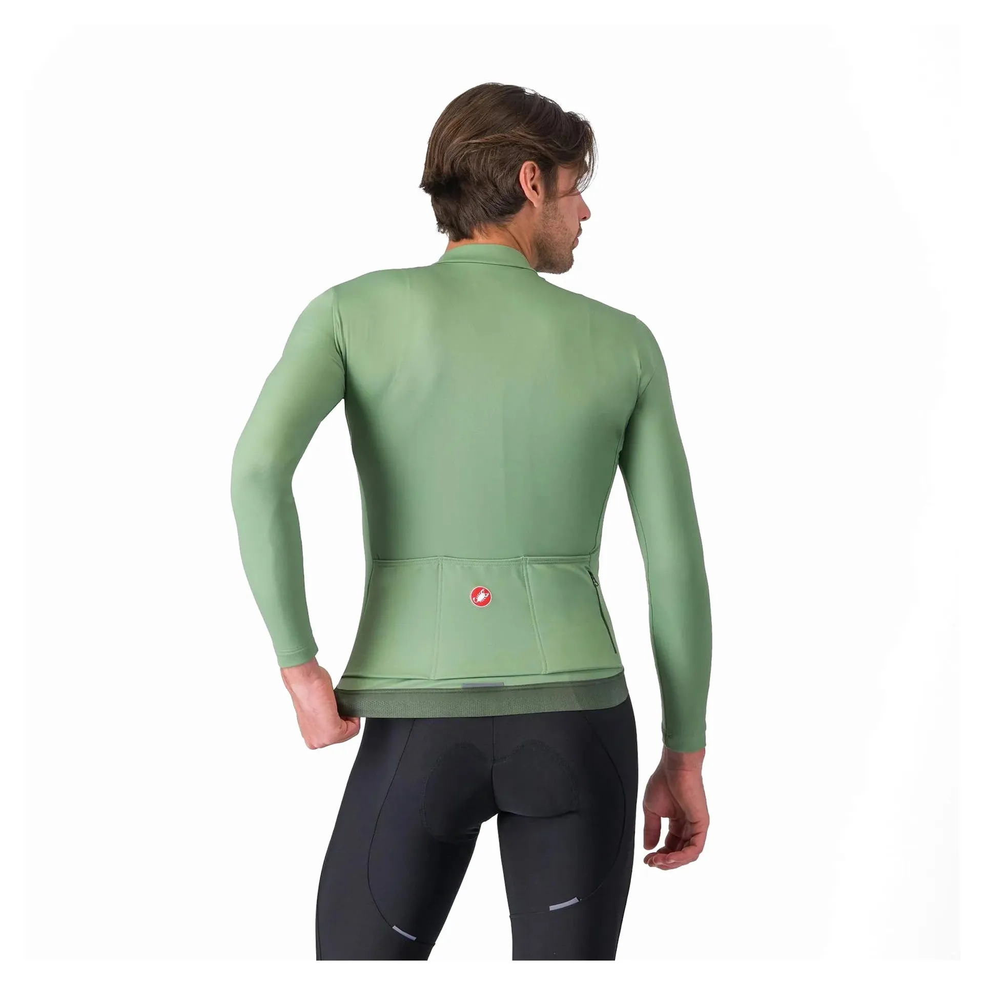 Castelli Espresso Thermal Men's Long Sleeve Jersey - Green Pepper
