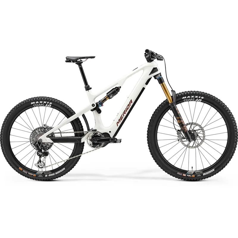 Merida eOne-Sixty 10K 2025 Electric Full Suspension MTB - White/Bronze