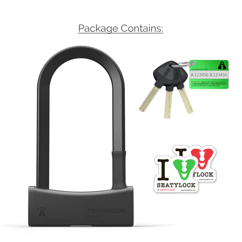 Seatylock UM85 180 Mason Gold Rated U Lock 180mm Black