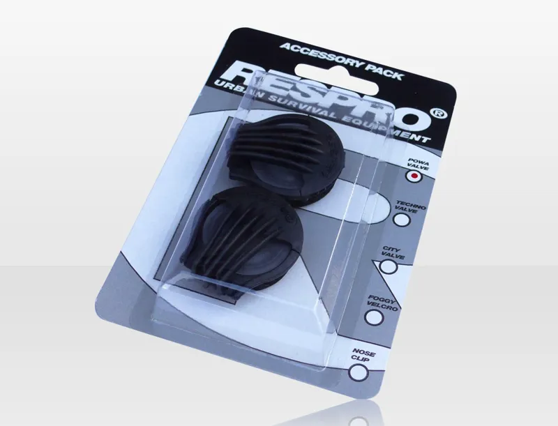 Respro Powa Anti-Pollution Mask Valves - Pack of 2 - Black