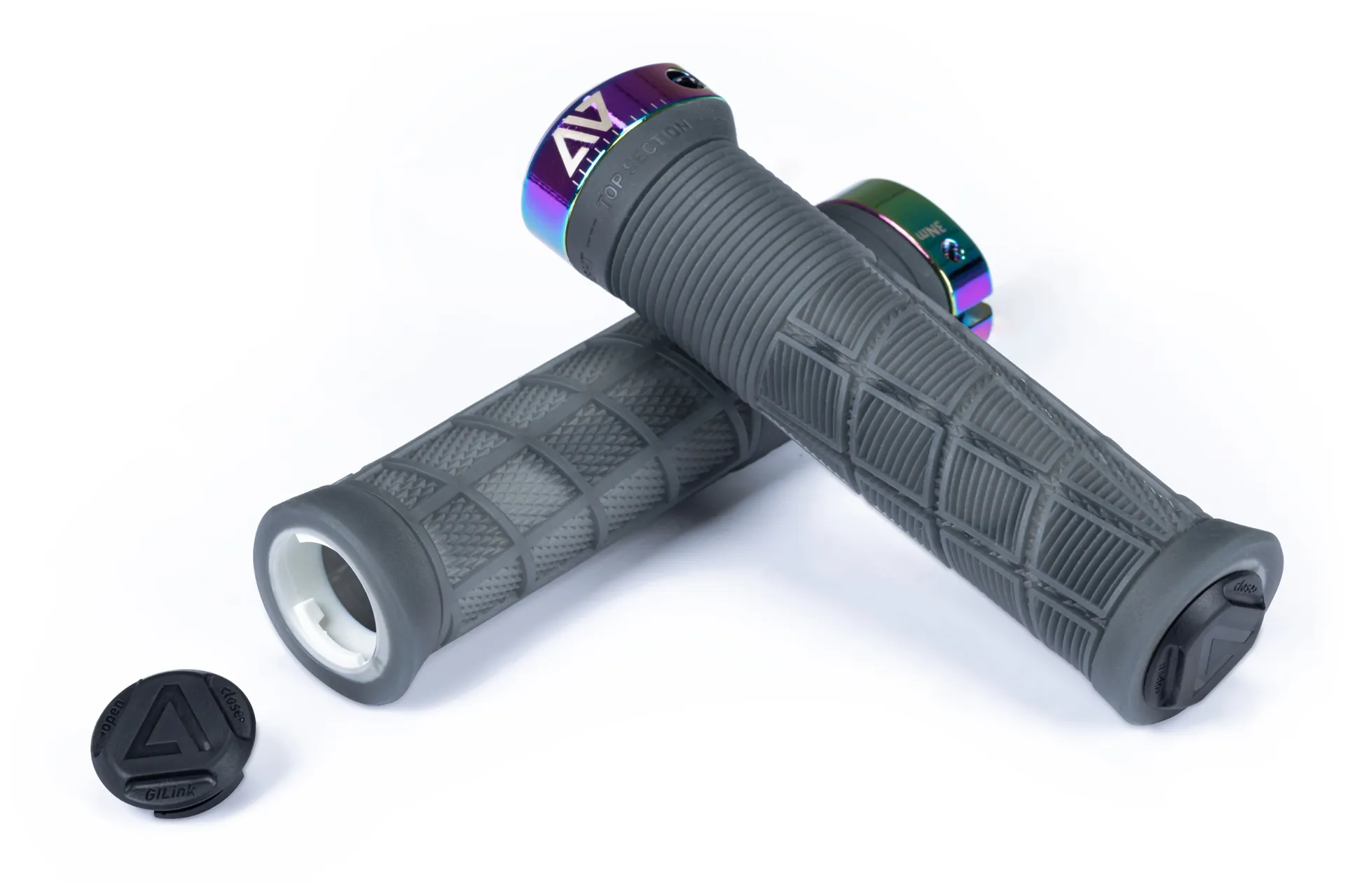 Cube Acid Disrupt MTB Grips - Translucent Black/Oil Slick